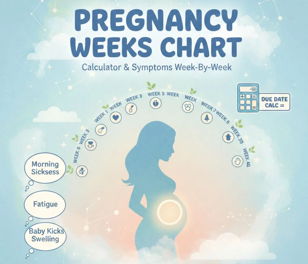 Pregnancy Weeks Chart - Calculator & Symptoms Week-By-Week 2026