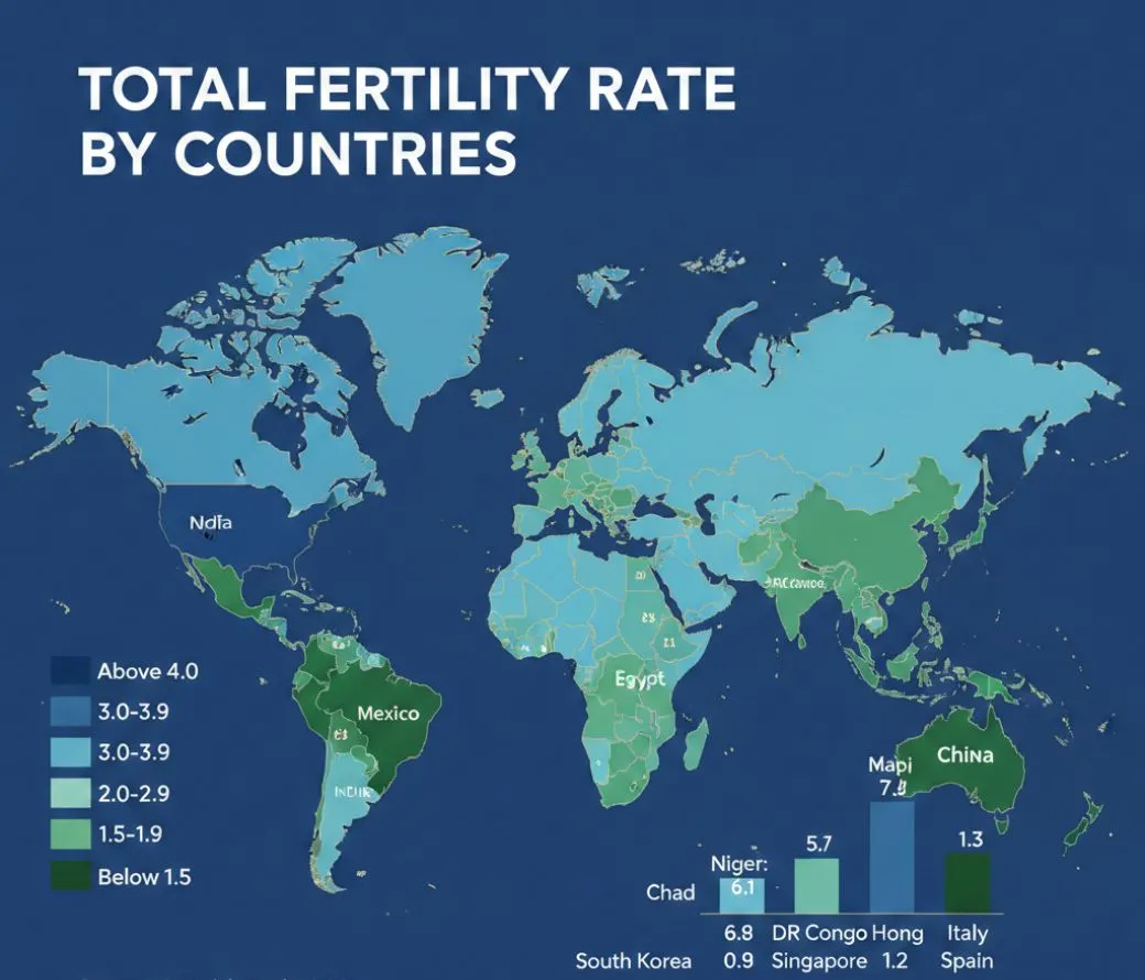 Total Fertility Rate By Countries 2026 - Highest & Lowest Birth Rate